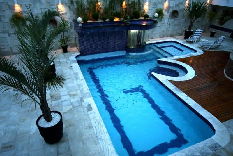 Swimming Pool Water Features (Waterfall Design Ideas)