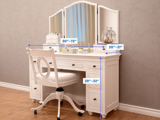 Makeup Vanity Dimensions (Sizes Guide)