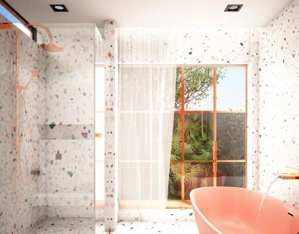 Terrazzo Shower (Bathroom Material & Design Guide)