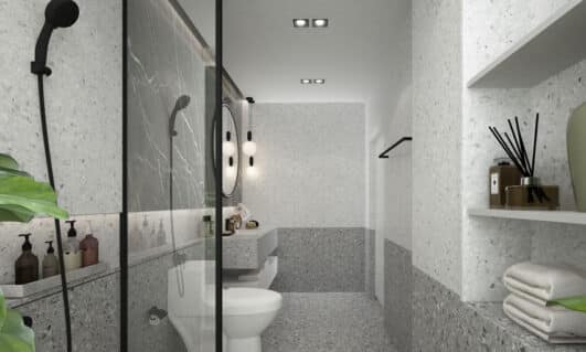 Terrazzo Shower (Bathroom Material & Design Guide)