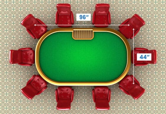 Poker Table Dimensions (Different Shapes & Sizes)