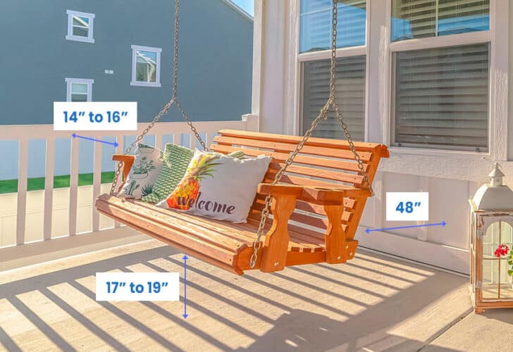 Porch Swing Dimensions (Popular Sizes & Seat Height)