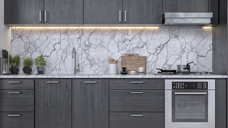 Slab Backsplash (Stone Materials & Kitchen Designs)