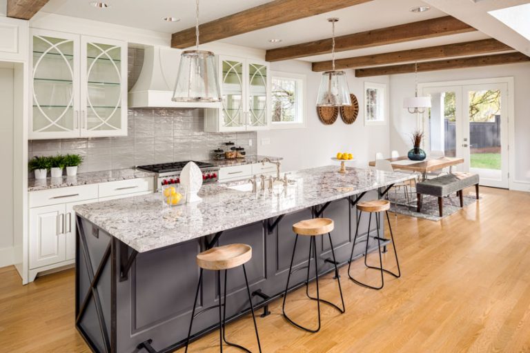 Gray Granite Countertops (Matching Cabinets & Paint)