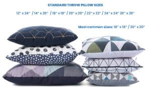 Throw Pillow Sizes (Standard & Common Dimensions)