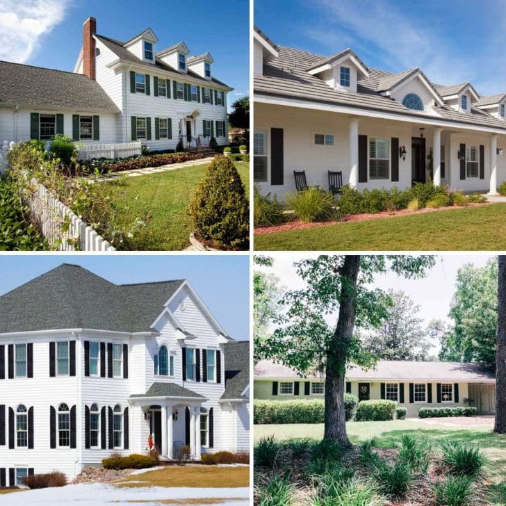 White House with Brown Roof: Best Shutter Colors for Timeless Charm