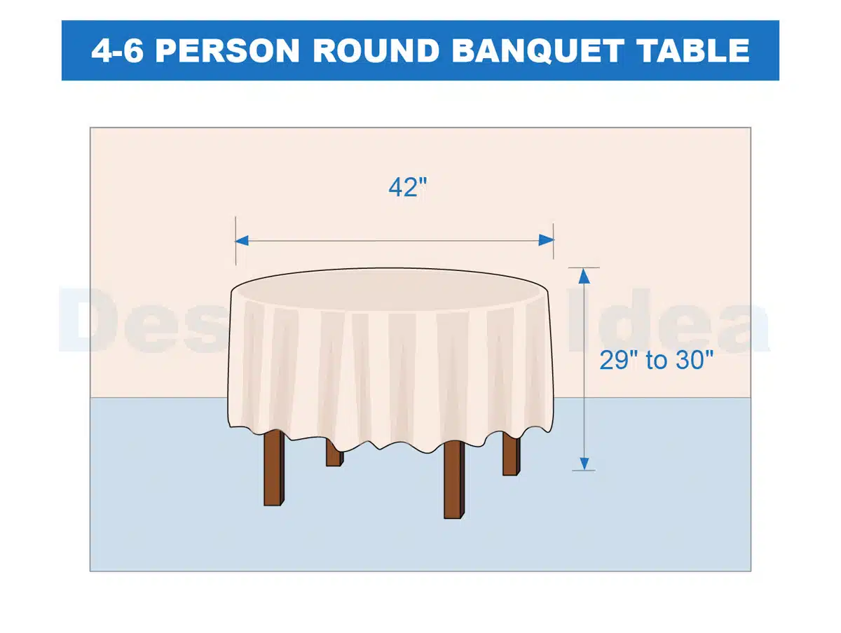 Banquet Table Sizes Standard 4 6 8 Round Dimensions
