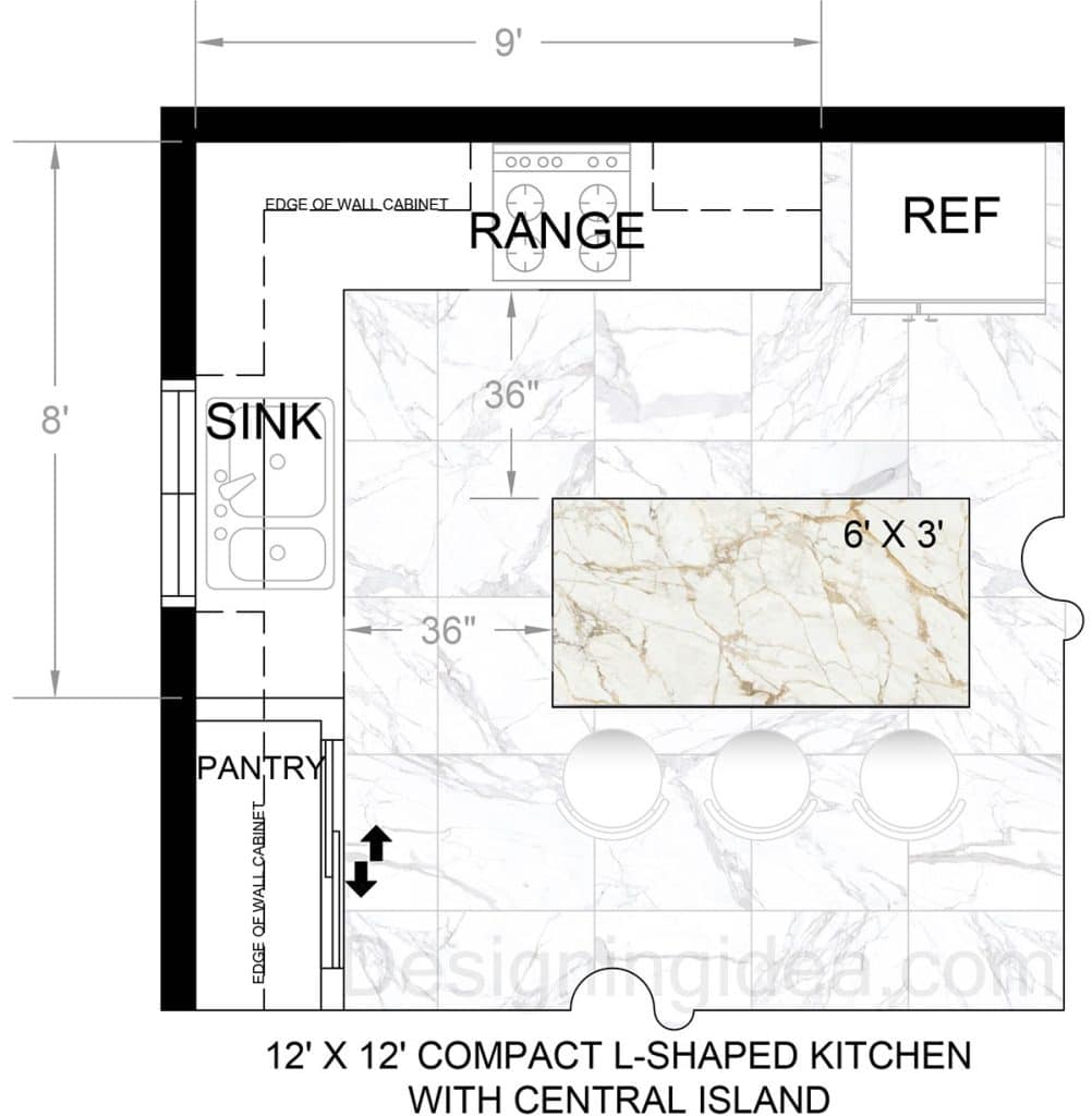 5 Designer-Inspired L-shaped Kitchen Floor Plans With An Island