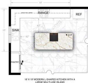 5 Designer-Inspired L-shaped Kitchen Floor Plans With An Island