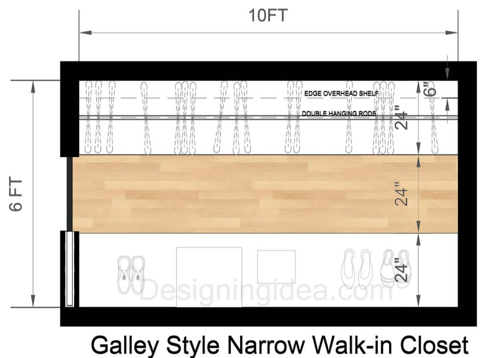 5 Narrow Walk-in Closet Floor Plans With A Functional & Stylish Look