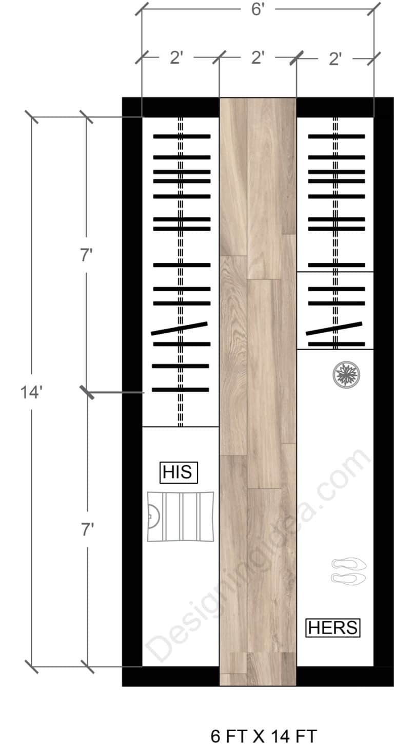 7 His and Her Walk-in Closet Floor Plans with Smart Shared Designs