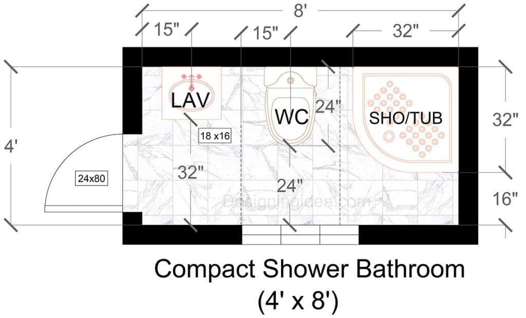 7 Narrow Full Bathroom Layouts With A Shower