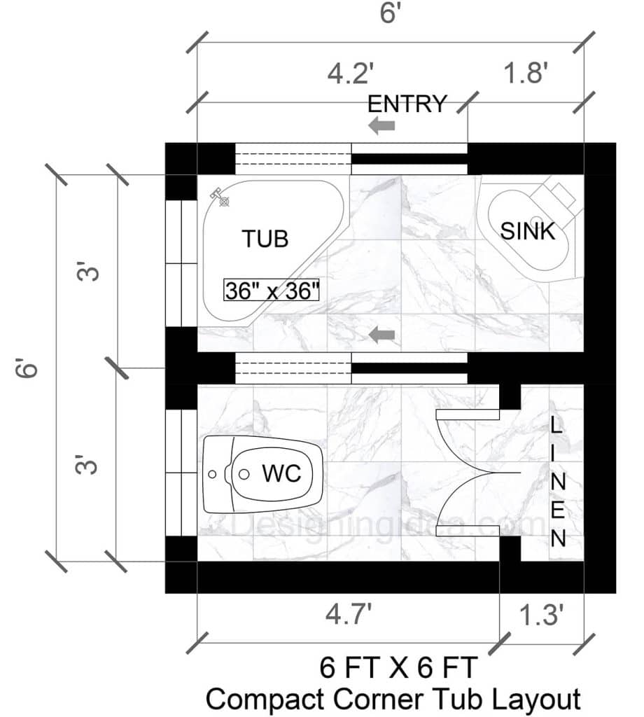 7 Small Bathroom Layouts with a Tub