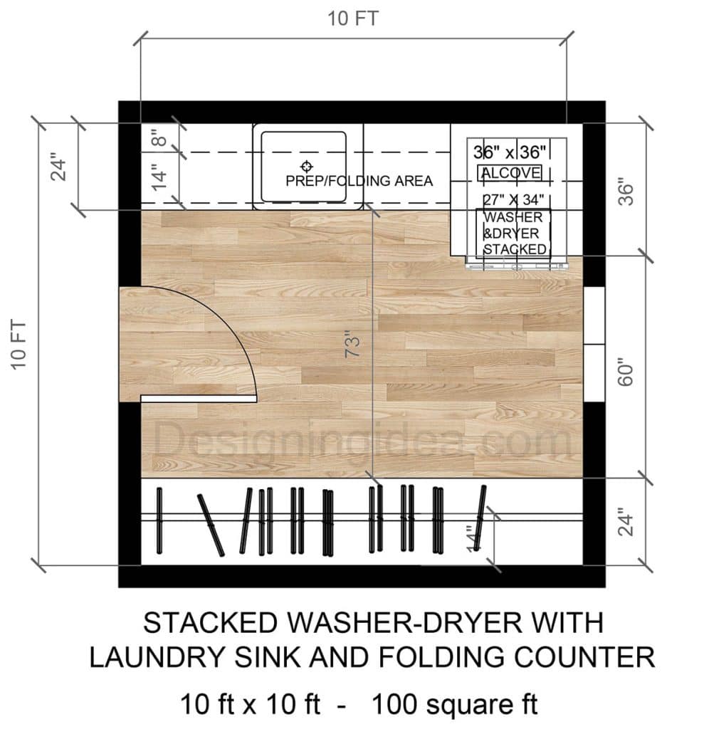 5 Laundry in Master Closet Floor Plans: Washer & Dryer Layouts