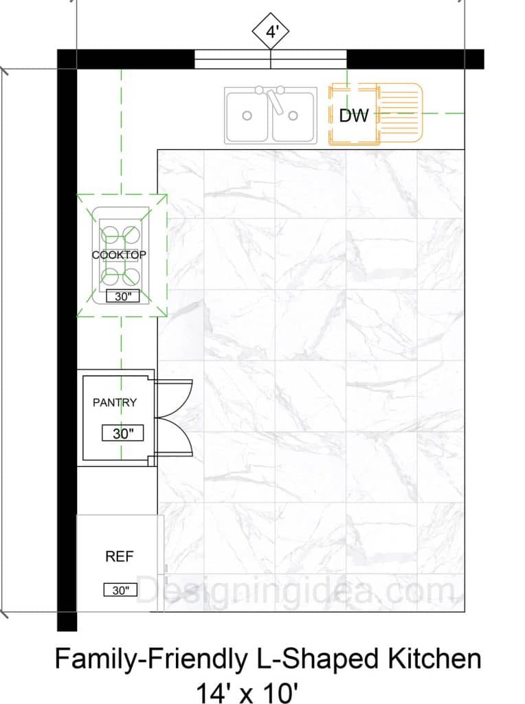 5 Efficient L-Shaped Kitchen Layouts with No Island