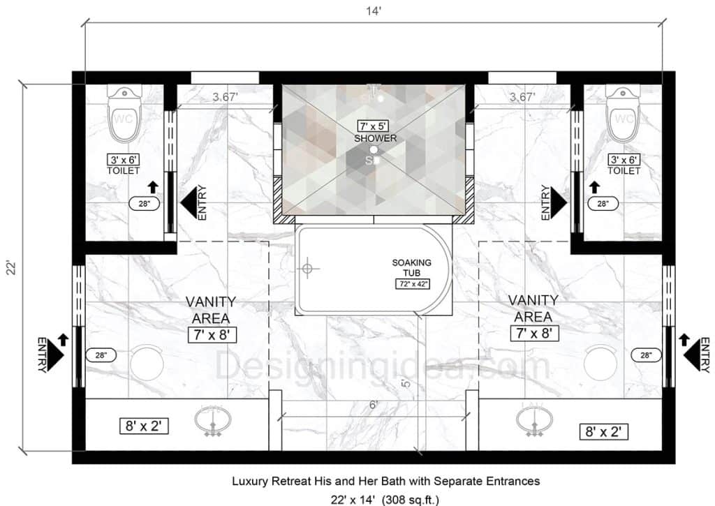 His and Hers Bathroom Layouts That Balance Privacy and Luxury