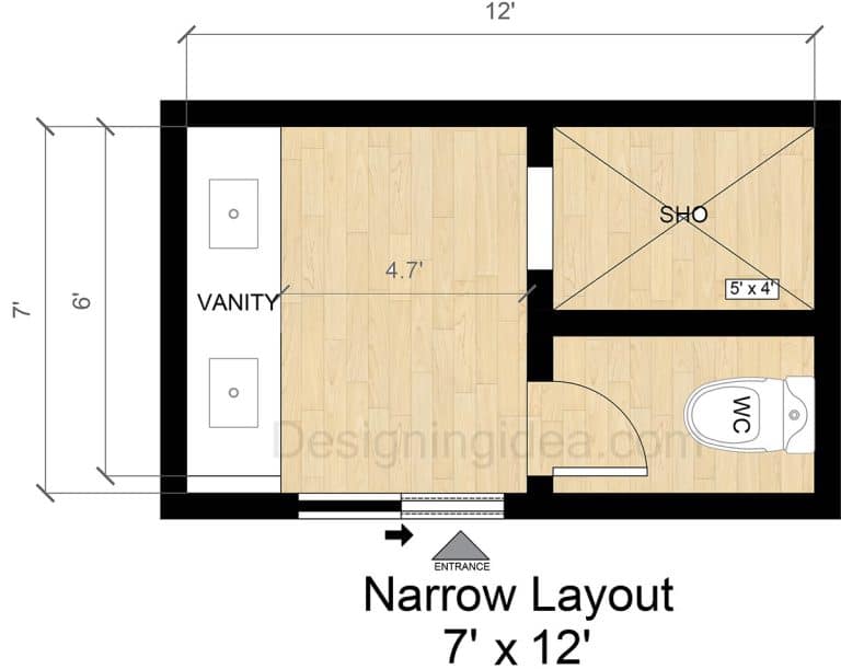 Master Bathroom Floor Plans With Walk-In Shower And No Tub