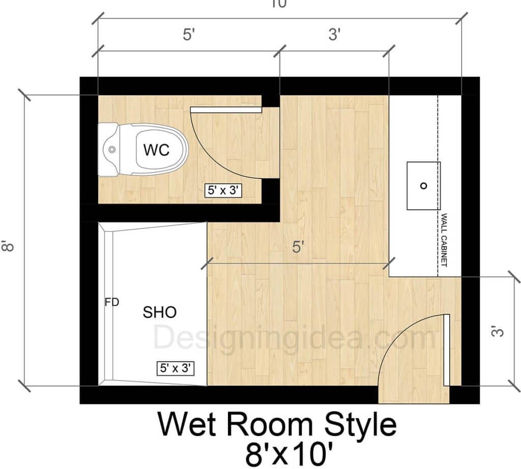Master Bathroom Floor Plans With Walk-In Shower And No Tub
