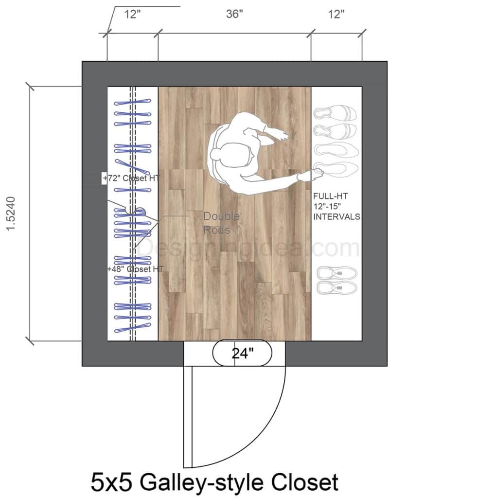 5 Functional 5x5 Walk-In Closet Layouts You'll Love