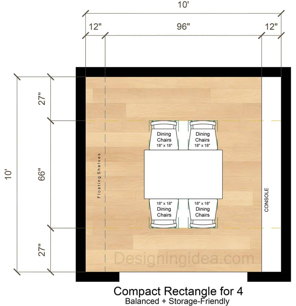 10x10 Dining Room Layouts With Table Placement Tips