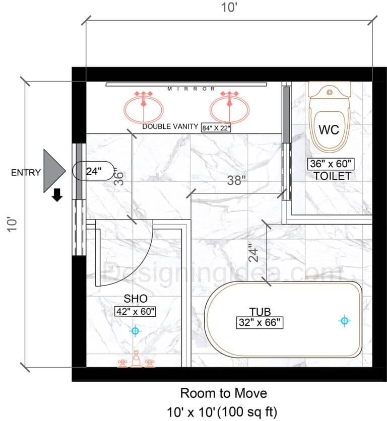 Primary Bathroom Layouts with a Shower and Tub