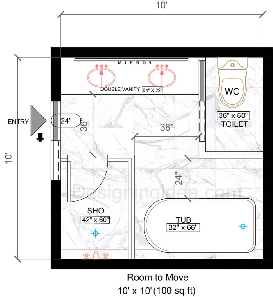 Primary Bathroom Layouts with a Shower and Tub
