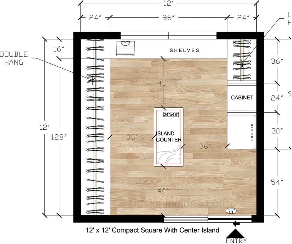 Walk in Closet Floor Plans with Islands for a Boutique-Inspired Look