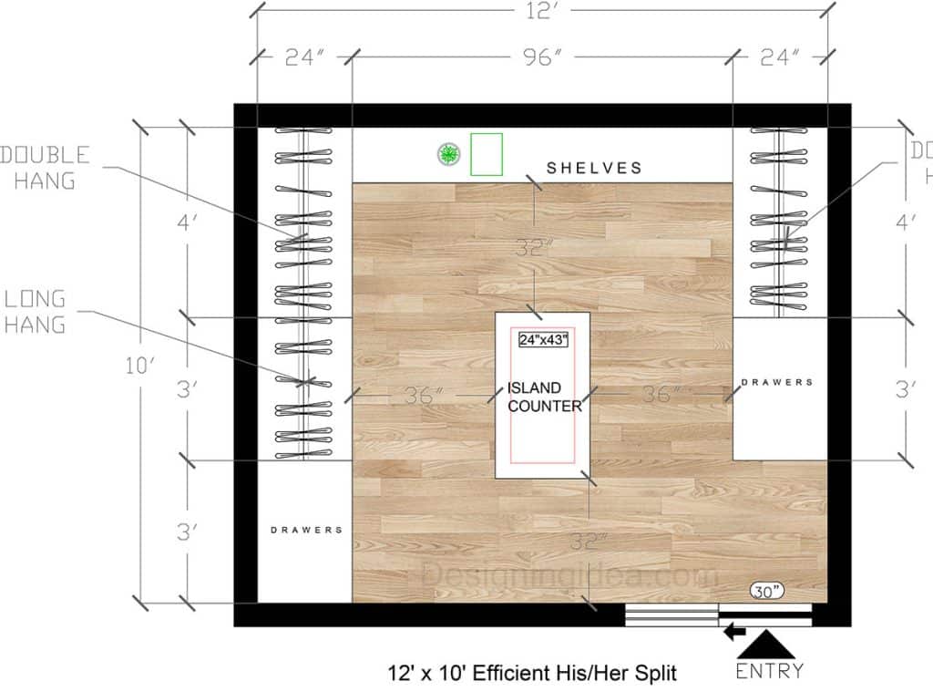Walk in Closet Floor Plans with Islands for a Boutique-Inspired Look