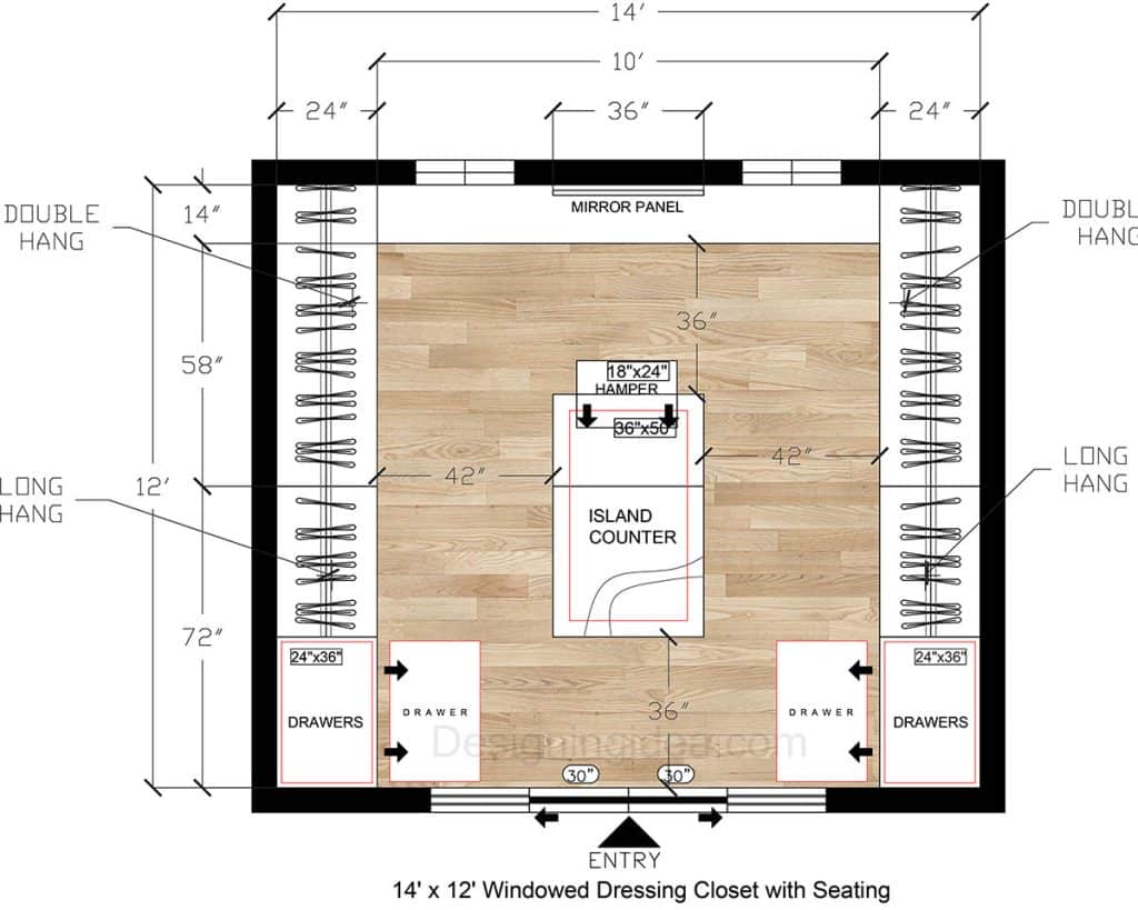 Walk in Closet Floor Plans with Islands for a Boutique-Inspired Look