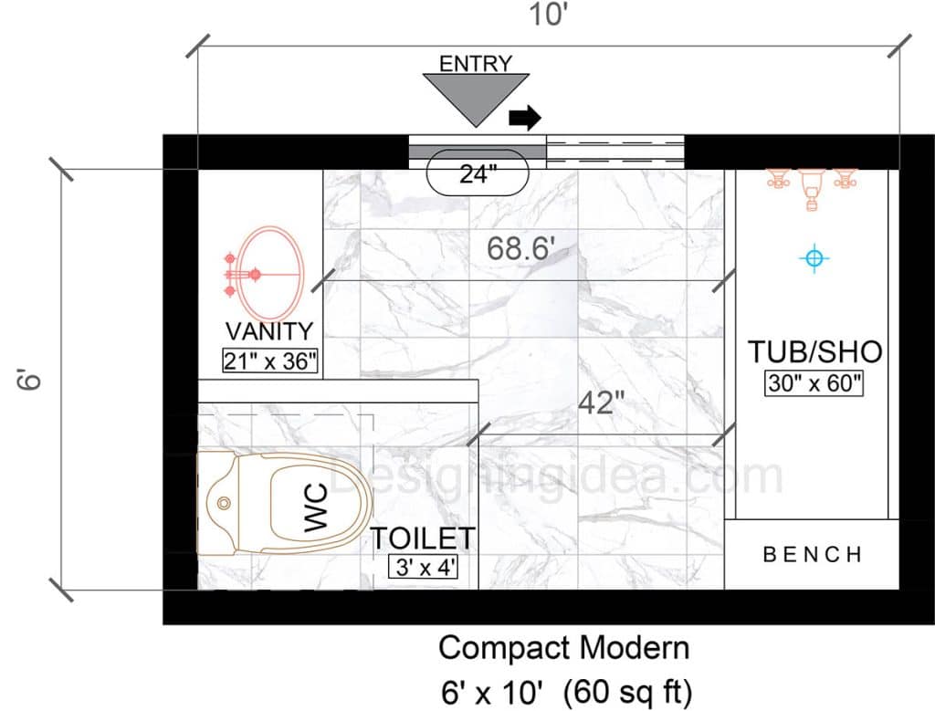 Primary Bathroom Layouts with a Shower and Tub