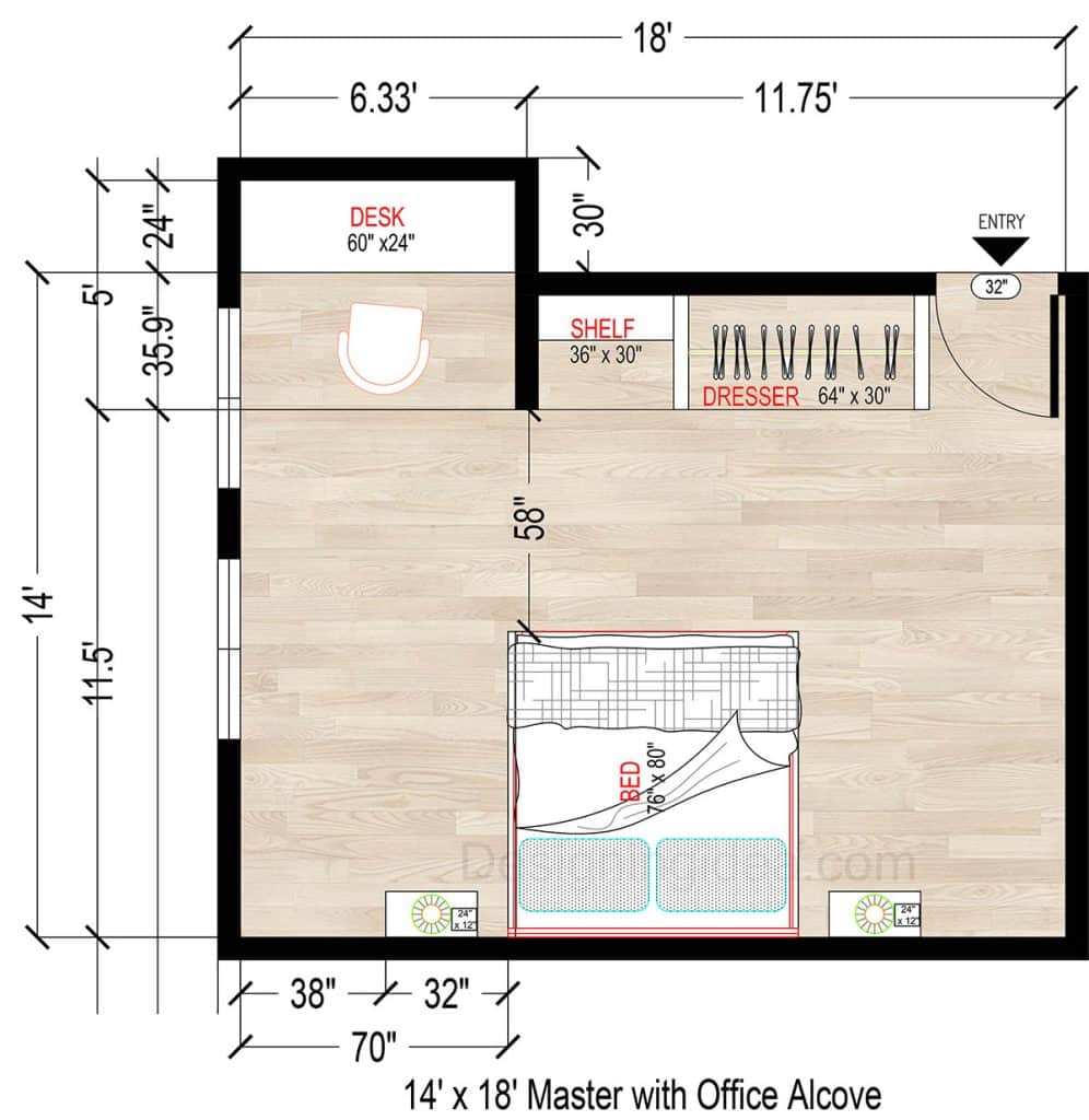 Master Bedroom with Office Layouts That Keep Work Separate From Sleep